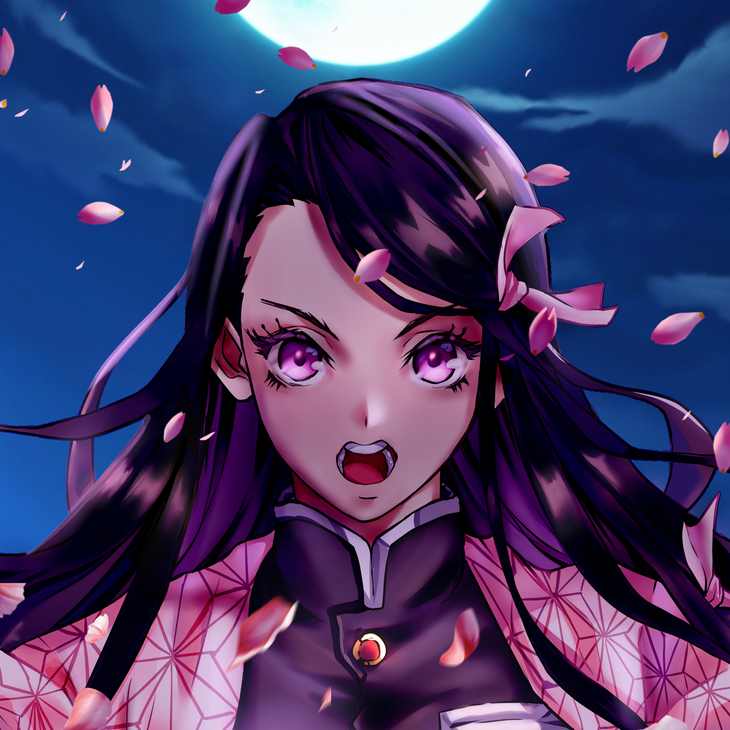 2480x2480 Resolution Nezuko Kamado Angry Kimetsu no Yaiba Art 2480x2480 ...
