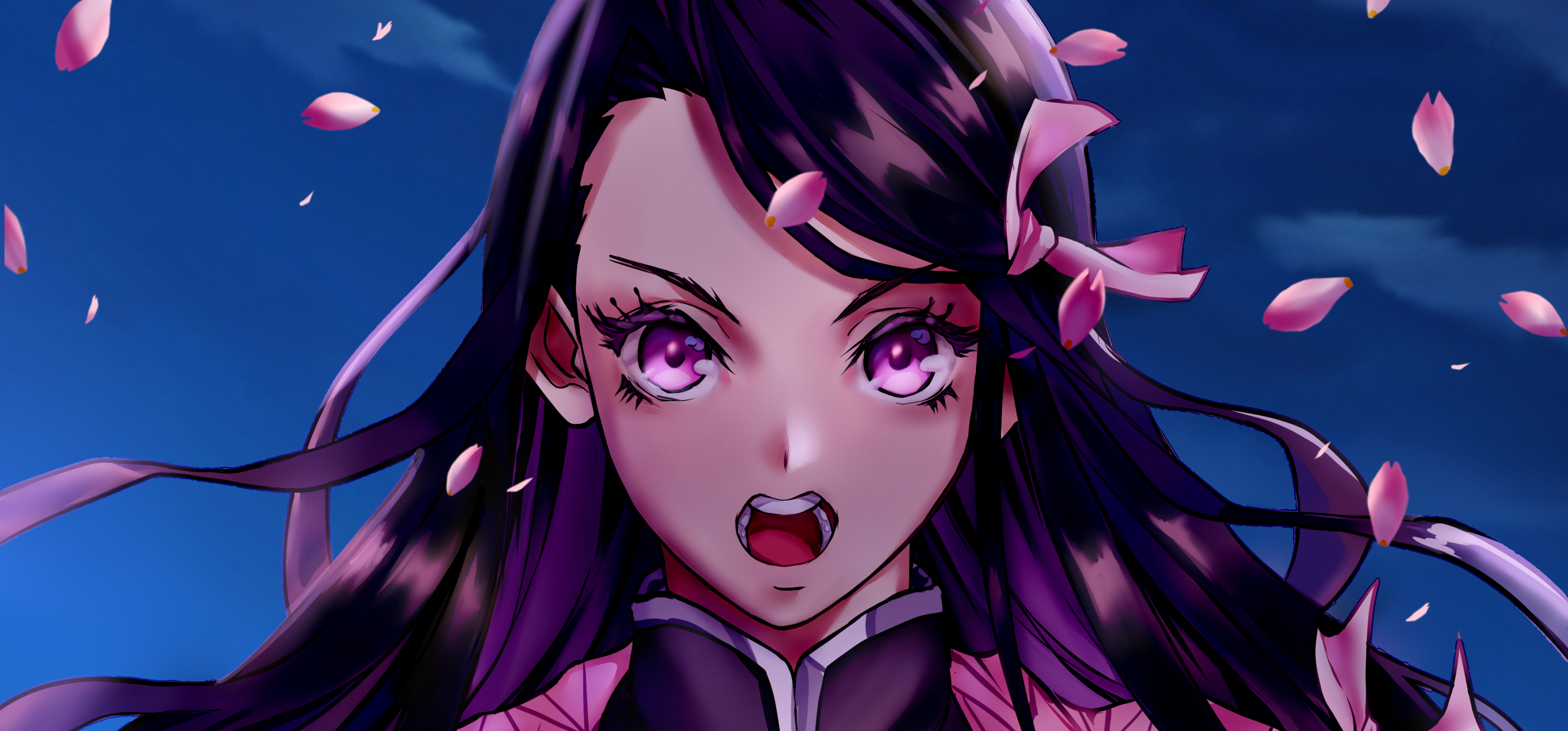 3088x1440 Resolution Nezuko Kamado Angry Kimetsu no Yaiba Art 3088x1440 ...
