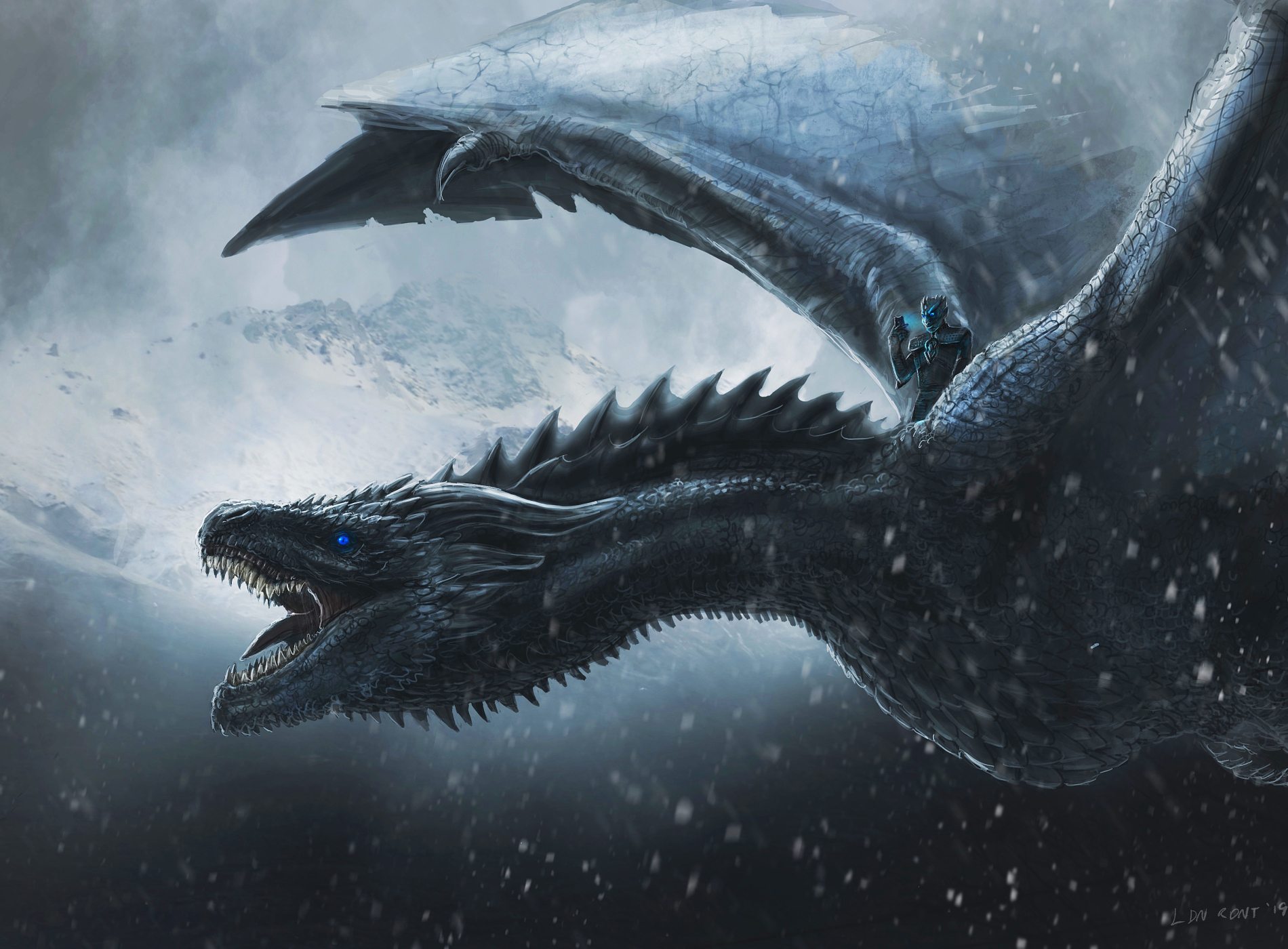 1900x1400 Night King Dragon Art 1900x1400 Resolution Wallpaper, HD ...