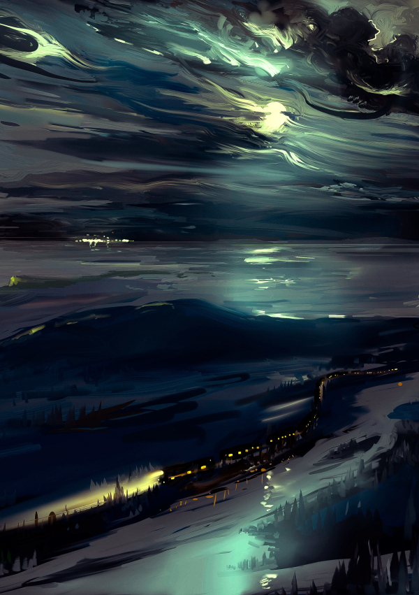 600x851 Night Train Illustration 5K 600x851 Resolution Wallpaper, HD ...