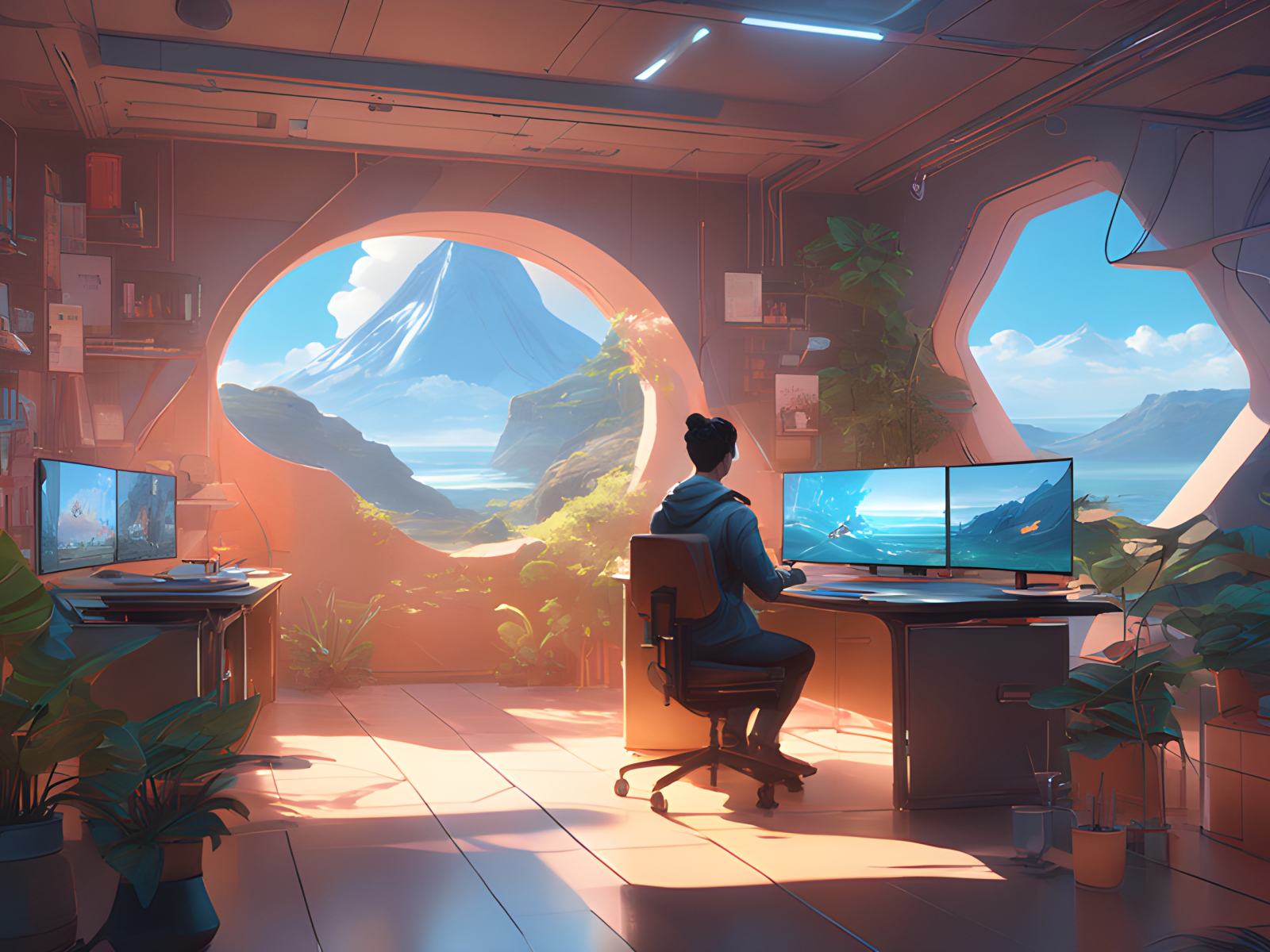 1600x1200 Resolution Office Working HD AI Art 1600x1200 Resolution ...