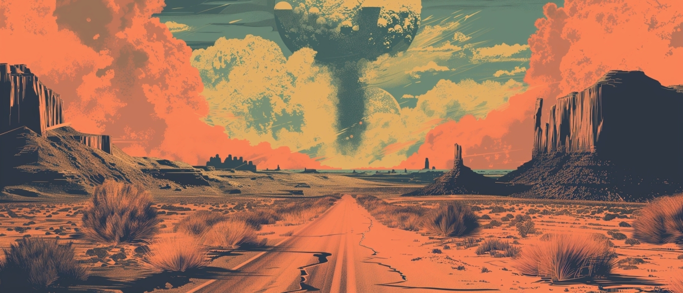 1400x600 Resolution Orange Duotone Desert Road 1400x600 Resolution ...