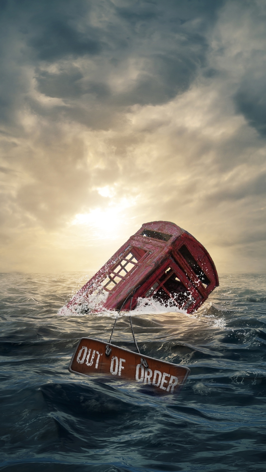 1082x1920 Resolution Out Of Order Sign In Sea Water 1082x1920 ...