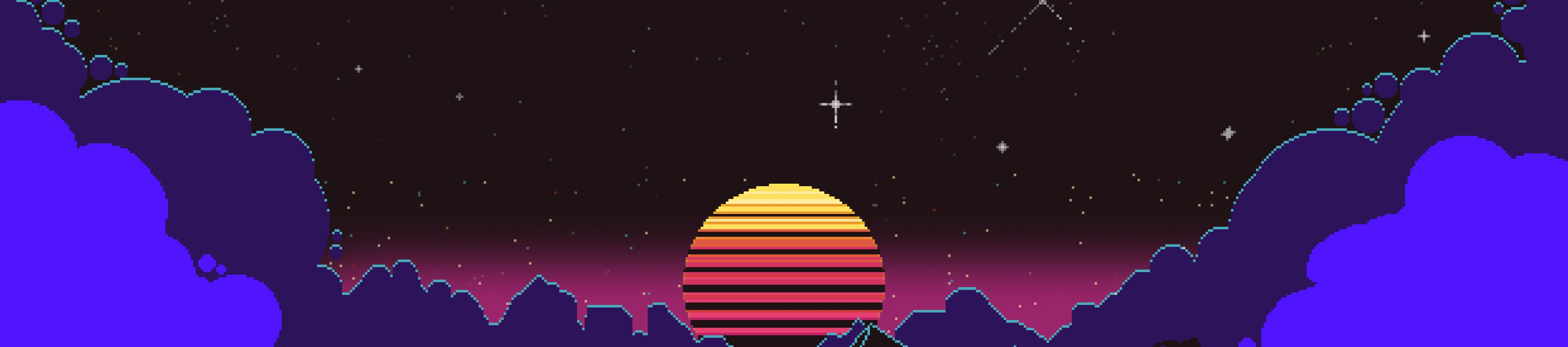4880x1080 Outrun Pixel Sunset 4880x1080 Resolution Wallpaper, HD Artist ...