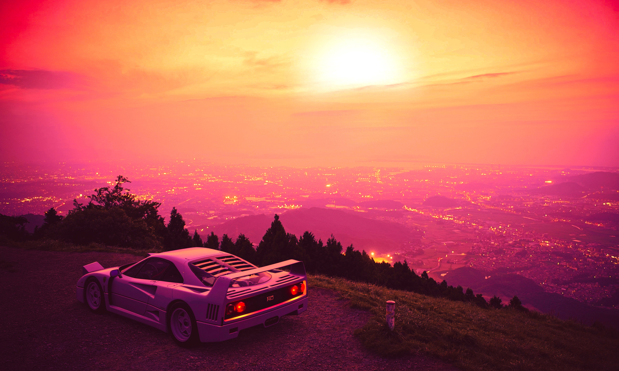 2000x1200 Resolution Outrun Sunset 4K 2000x1200 Resolution Wallpaper ...