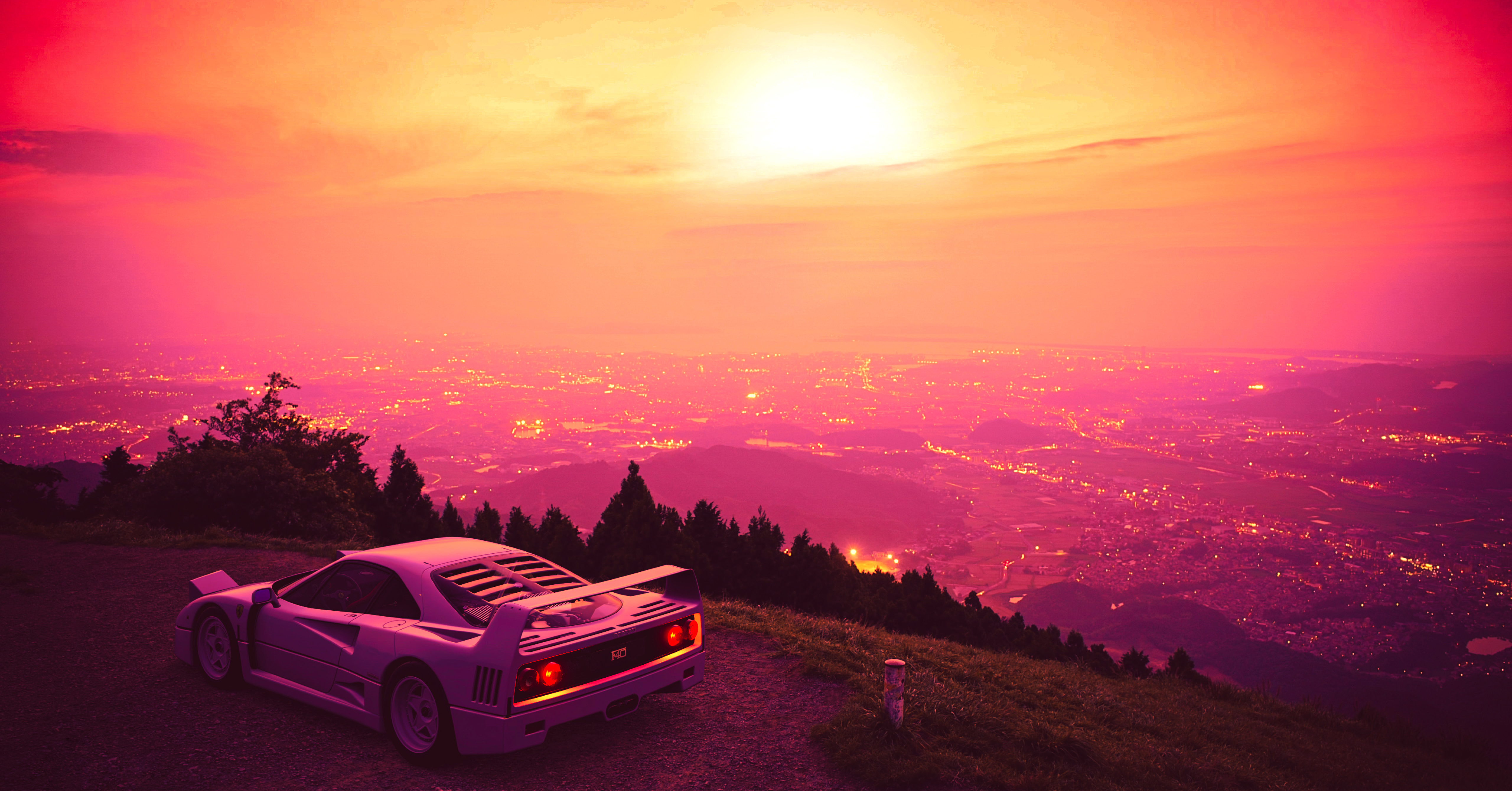 5120x2680 Resolution Outrun Sunset 4K 5120x2680 Resolution Wallpaper ...