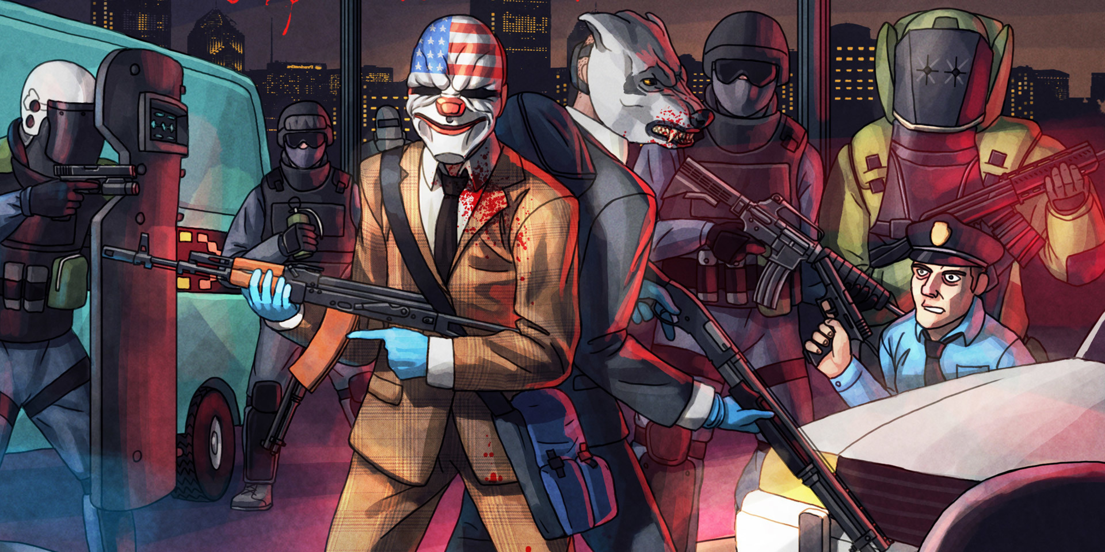 3840x1920 Payday 2 Dallas And Wolf 3840x1920 Resolution Wallpaper, HD ...