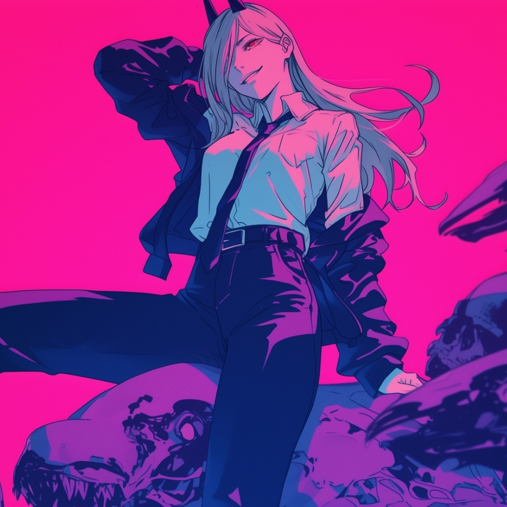 1000x1000 Resolution Power Chainsaw Man Neon Cool 1000x1000 Resolution ...