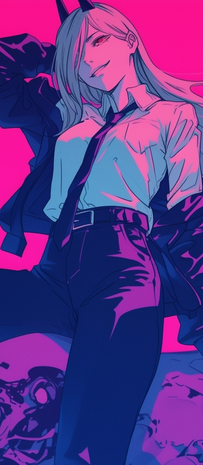 700x1600 Resolution Power Chainsaw Man Neon Cool 700x1600 Resolution ...