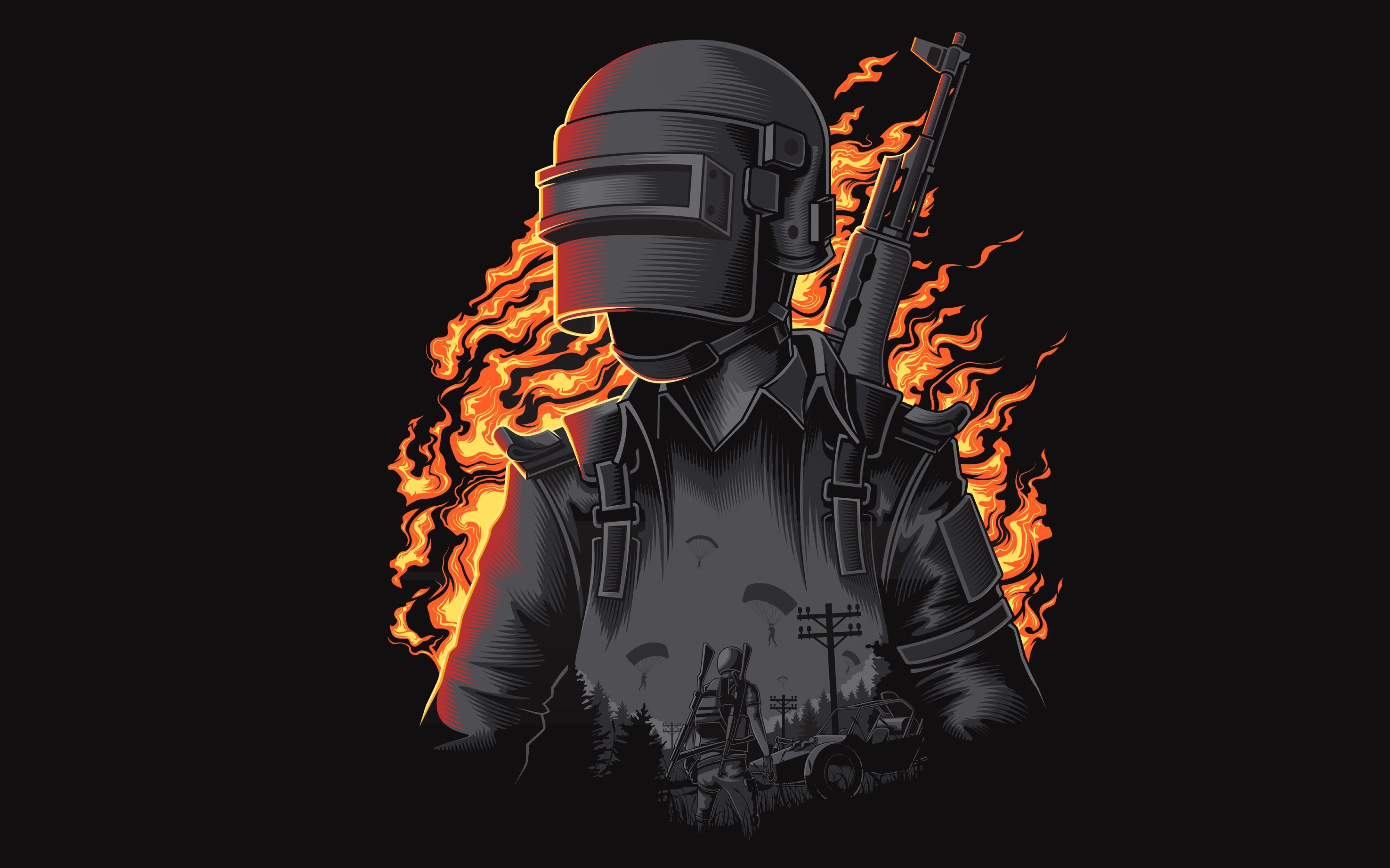 5120x3200 PUBG Fire Illustration 5120x3200 Resolution Wallpaper, HD ...
