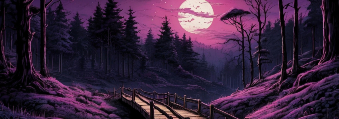 680x240 Resolution Purple Night Sky HD Moon 680x240 Resolution ...