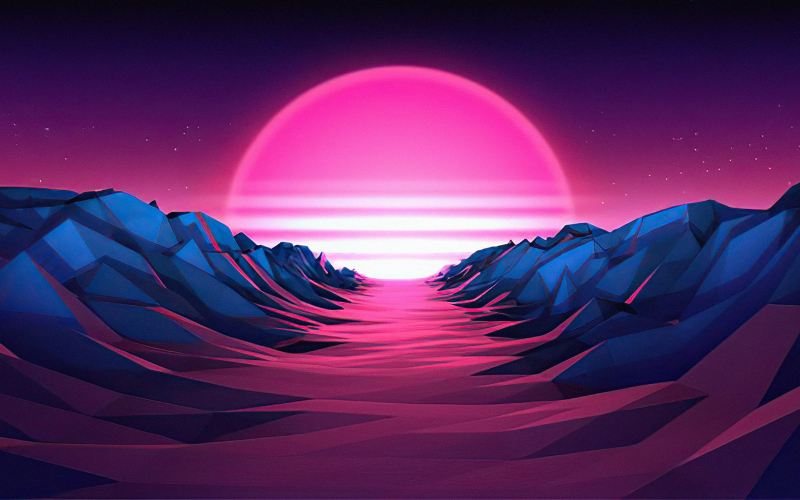 800x500 Resolution Purple Sunrise 4K Vaporwave 800x500 Resolution ...
