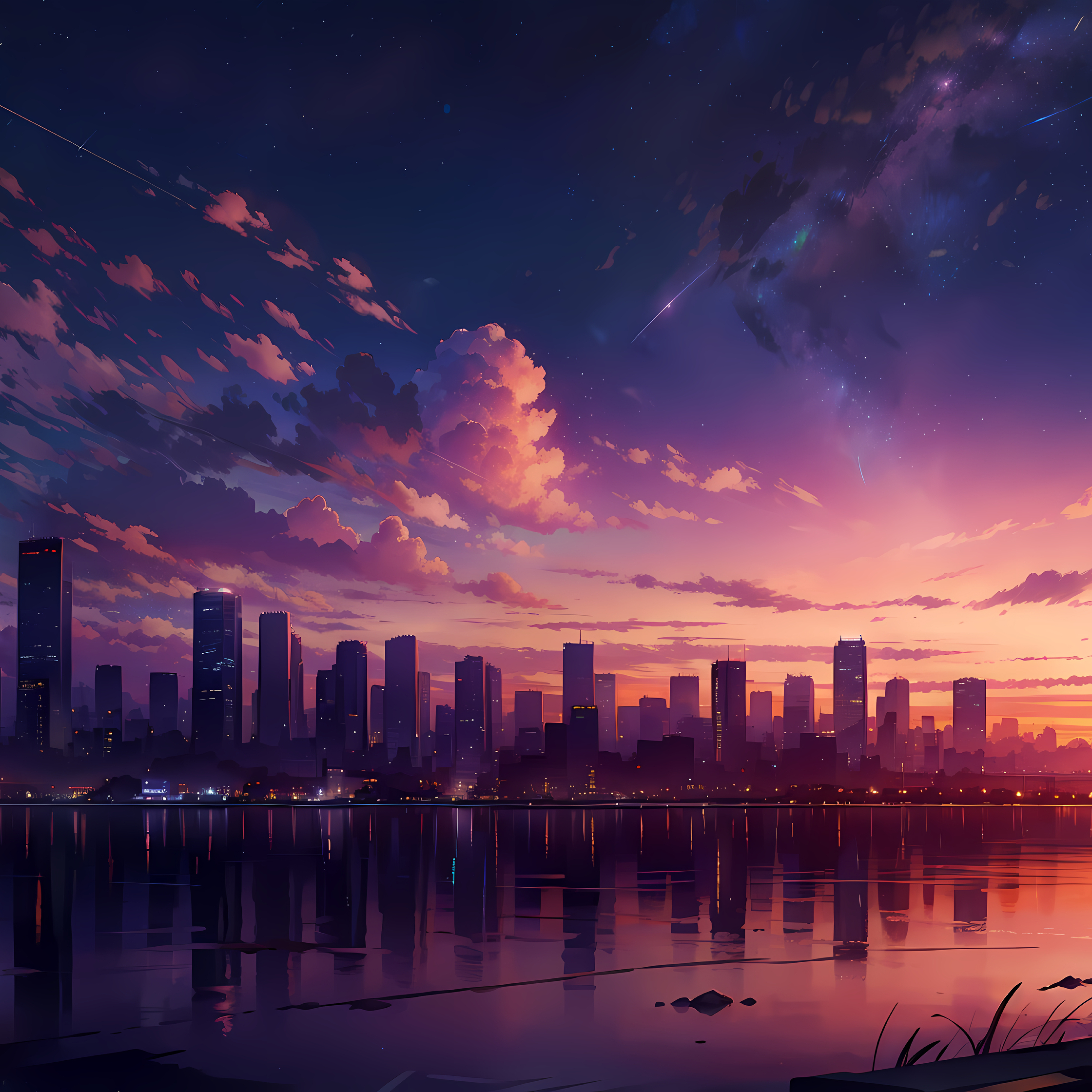 4000x4000 Resolution Purple Sunset 4K City 4000x4000 Resolution ...