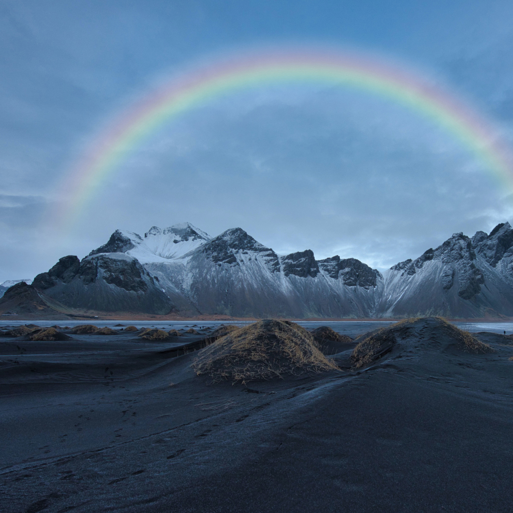 1024x1024 Resolution Rainbow Over Snowy Mountain 1024x1024 Resolution ...