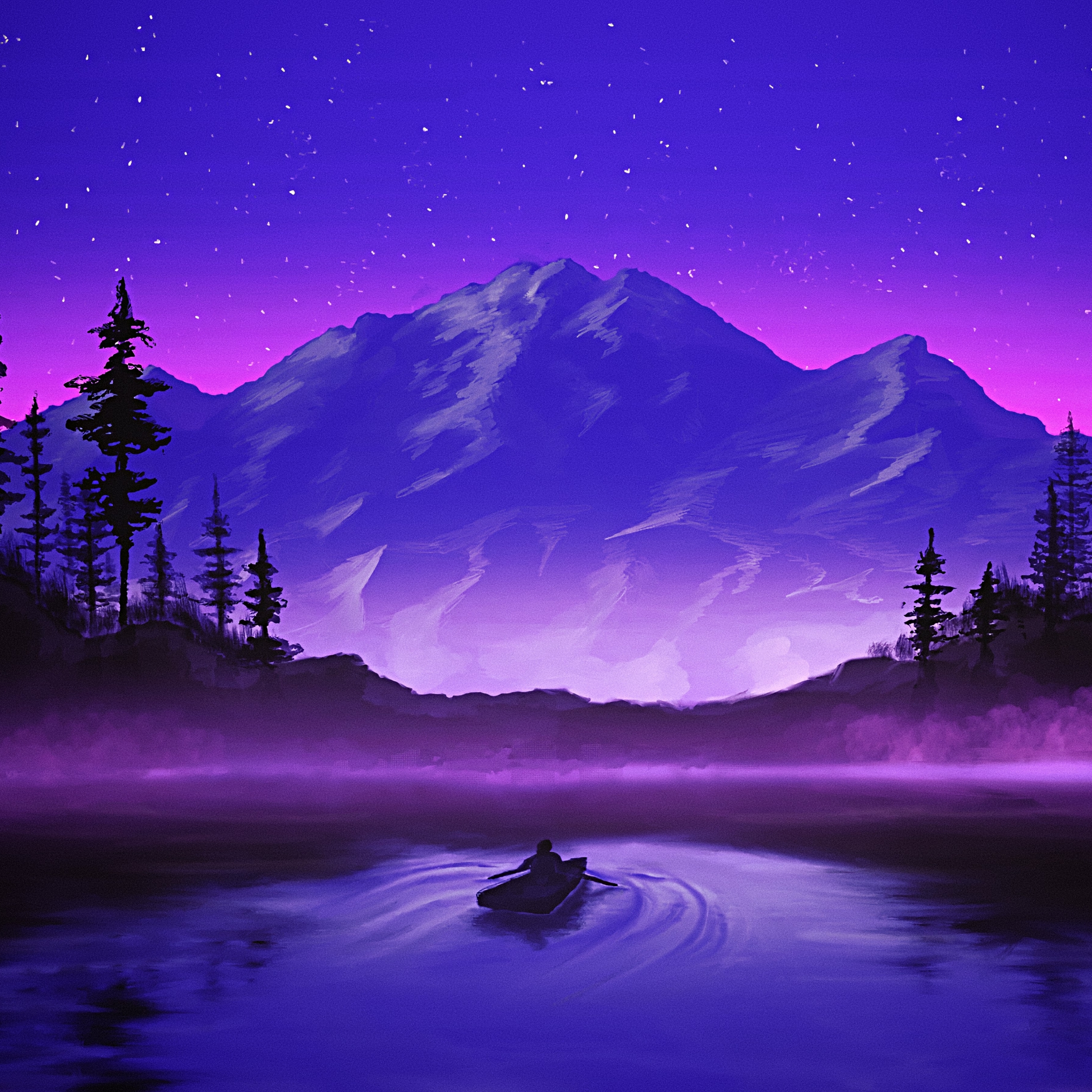 2480x2480 Resolution Reaching the Stars over Mountain 2480x2480 ...