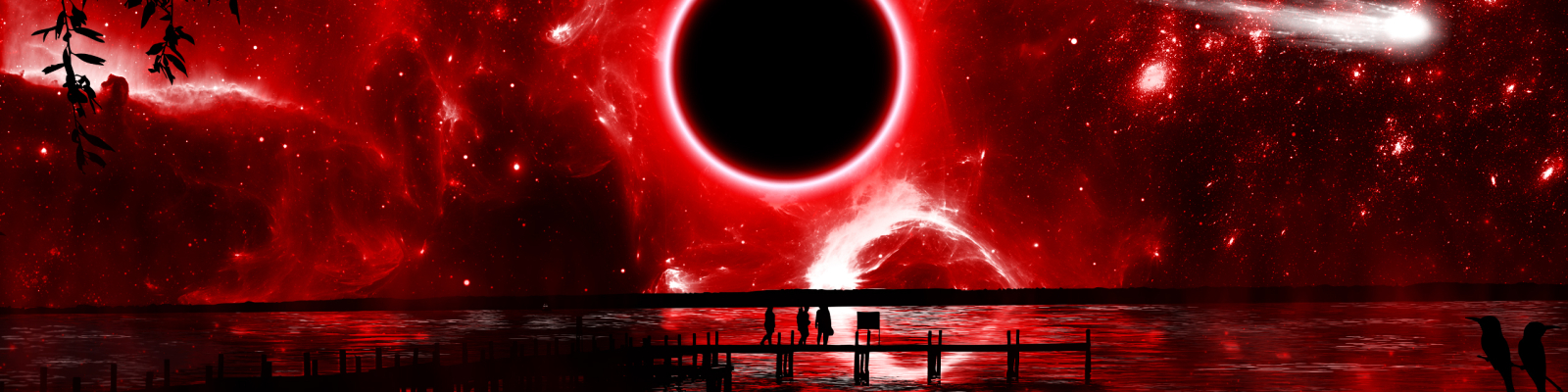 1600x400 Resolution Red Eclipse Digital Art 1600x400 Resolution ...
