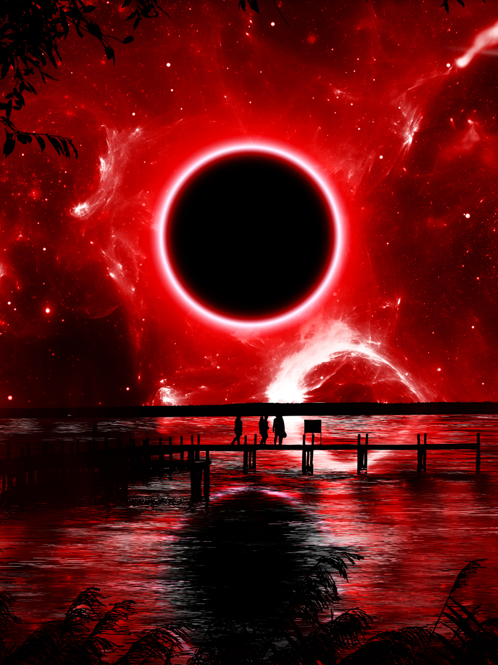1668x2226 Resolution Red Eclipse Digital Art 1668x2226 Resolution ...