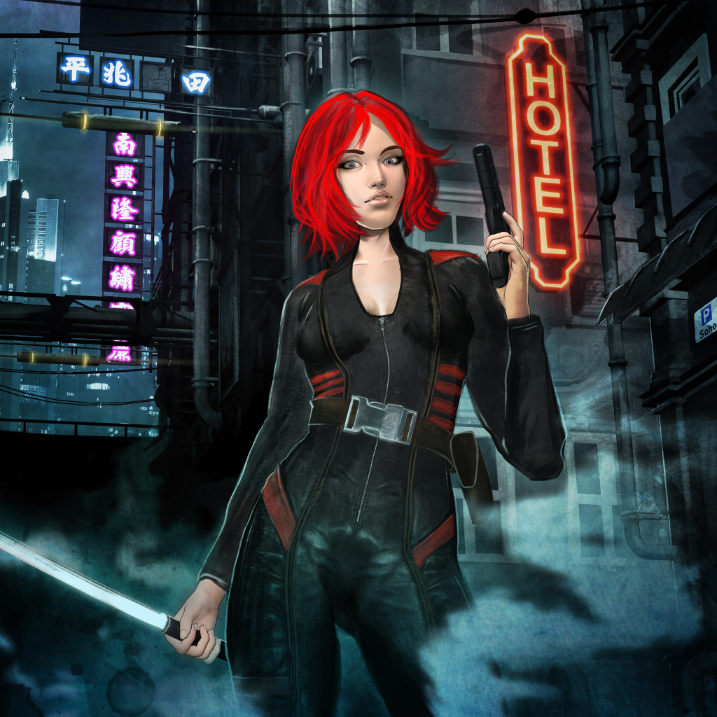 1024x1024 Resolution Red Hair Cyberpunk Girl 1024x1024 Resolution ...