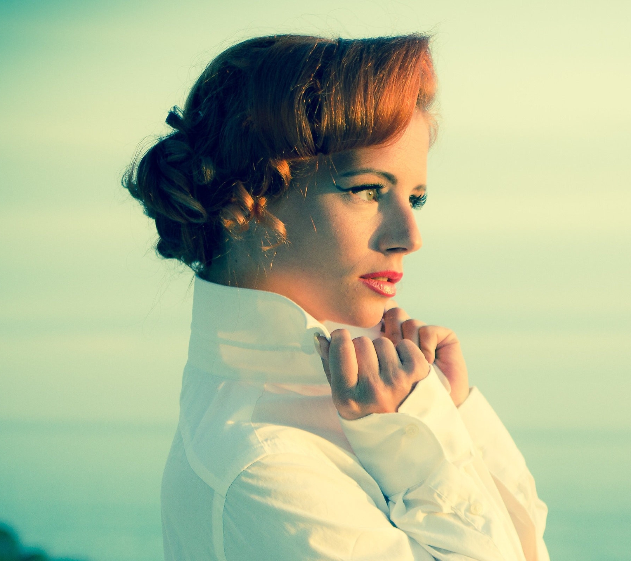 2160x1920 Resolution red-haired, green-eyed, profile 2160x1920 ...