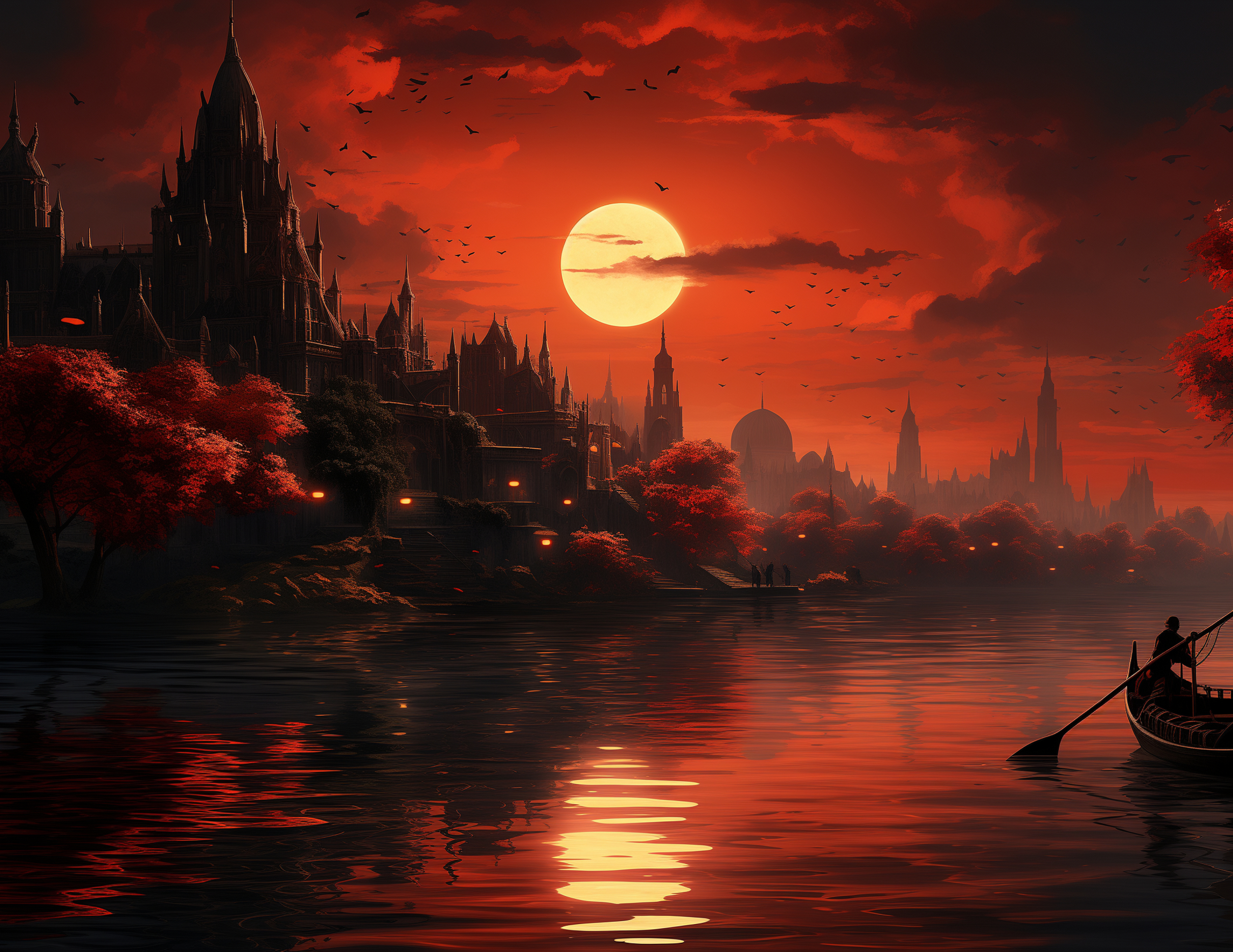 3300x2550 Resolution Red Night River HD 3300x2550 Resolution Wallpaper ...
