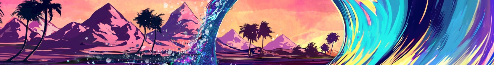 1668x222 Resolution Retro Wave Ocean 1668x222 Resolution Wallpaper ...