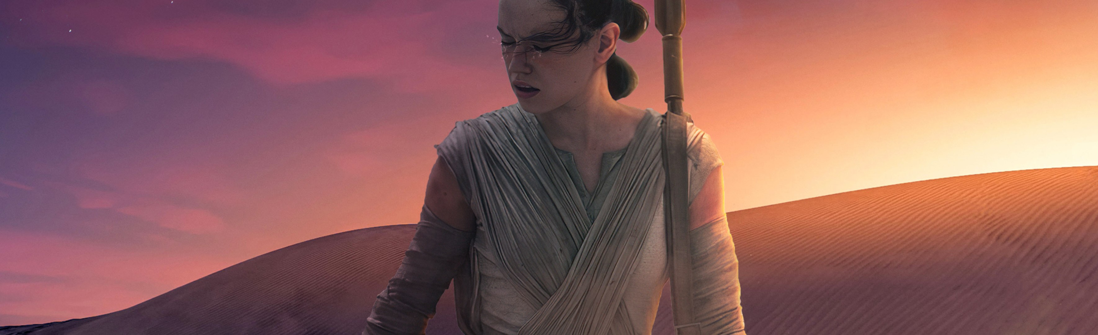 3540x1080 Resolution Rey Star Wars Crying Art 3540x1080 Resolution ...