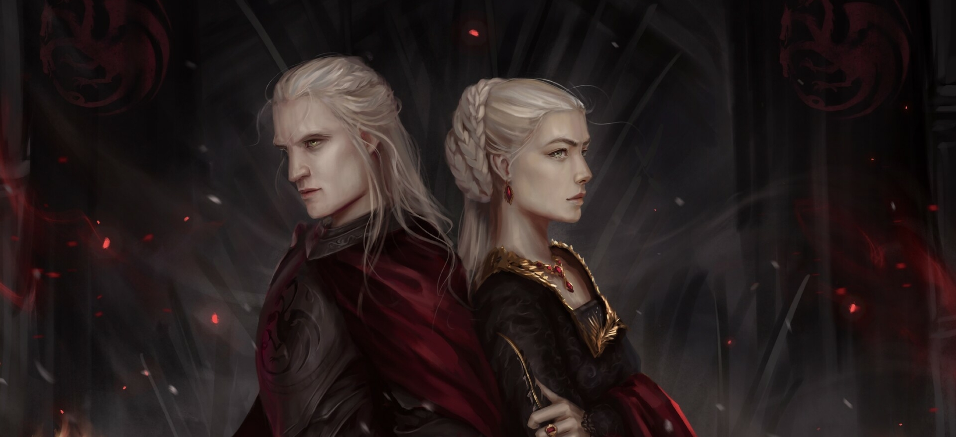 3144x1440 Resolution Rhaenyra x Daemon Targaryen Digital Art 3144x1440 ...