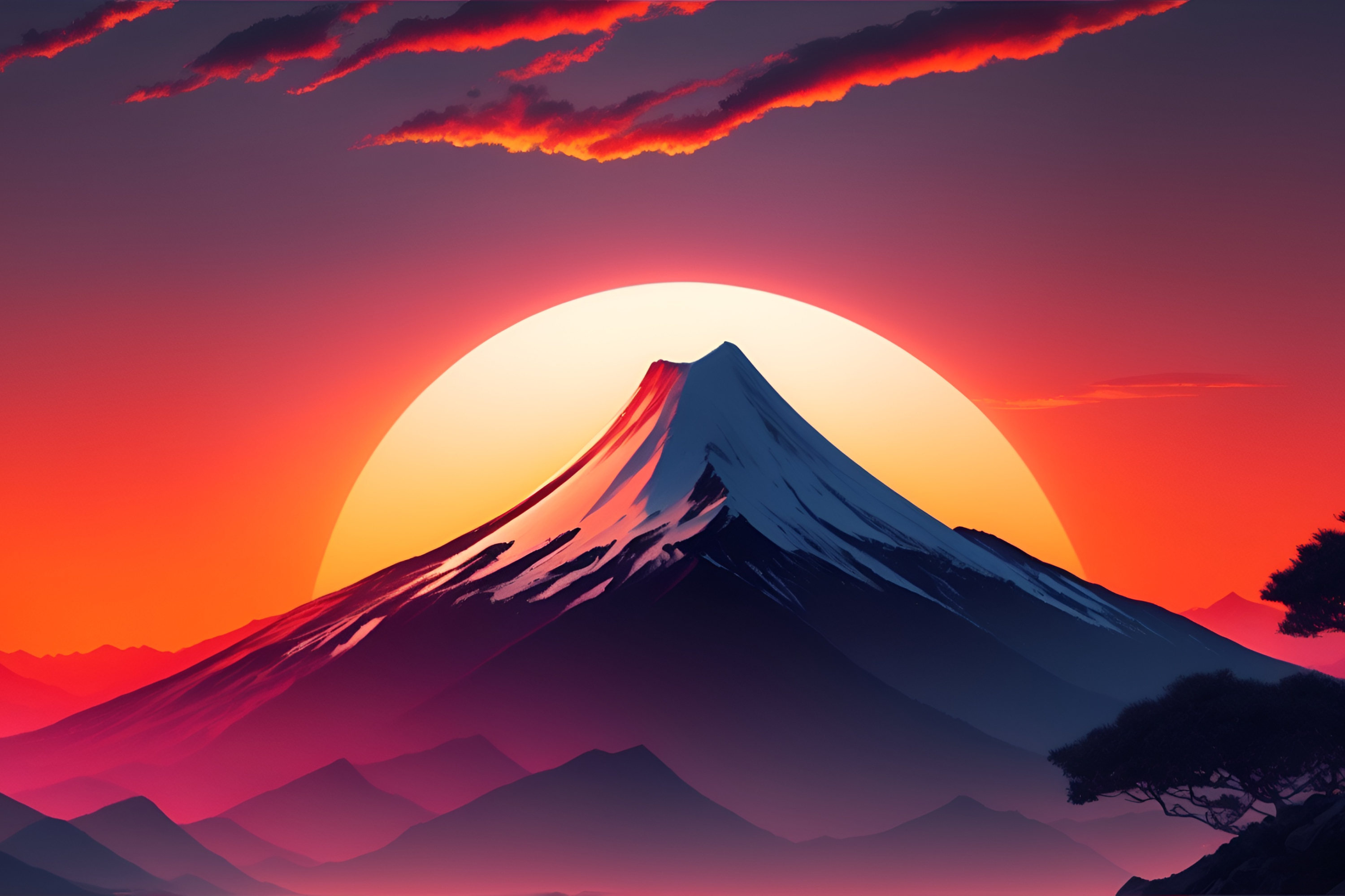 3000x2000 Resolution Rising Sun at Mountains 4K Background 3000x2000 ...