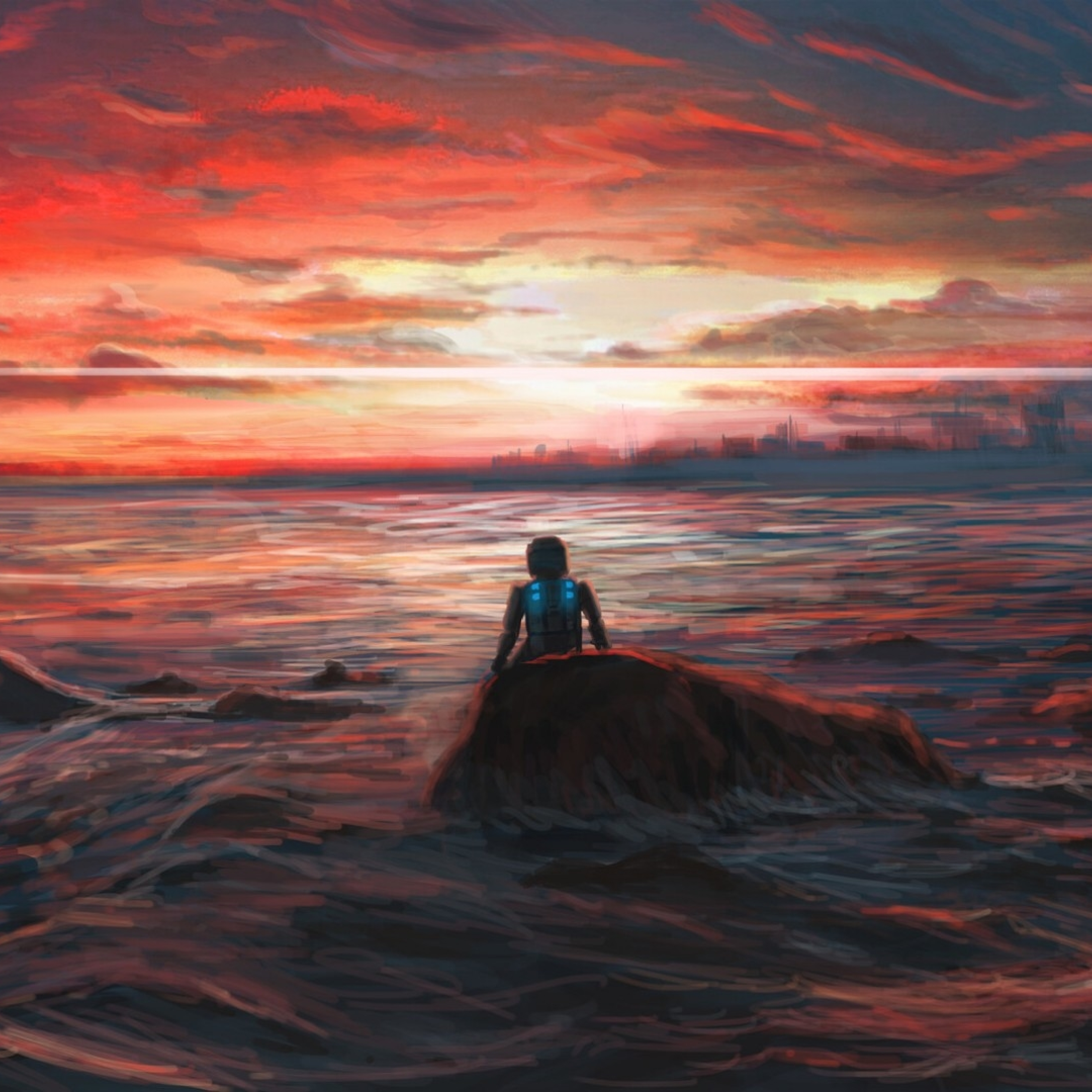 4000x4000 Resolution Robot Alone in Sunset 4000x4000 Resolution ...