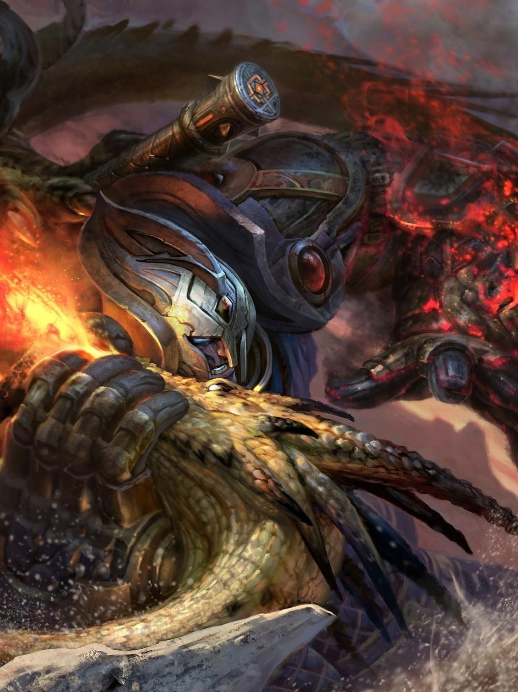 1668x2226 Resolution robot, dragon, battle 1668x2226 Resolution ...