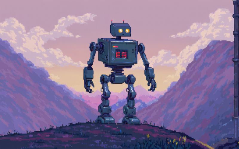 800x500 Resolution Robot Pixel Art 800x500 Resolution Wallpaper ...