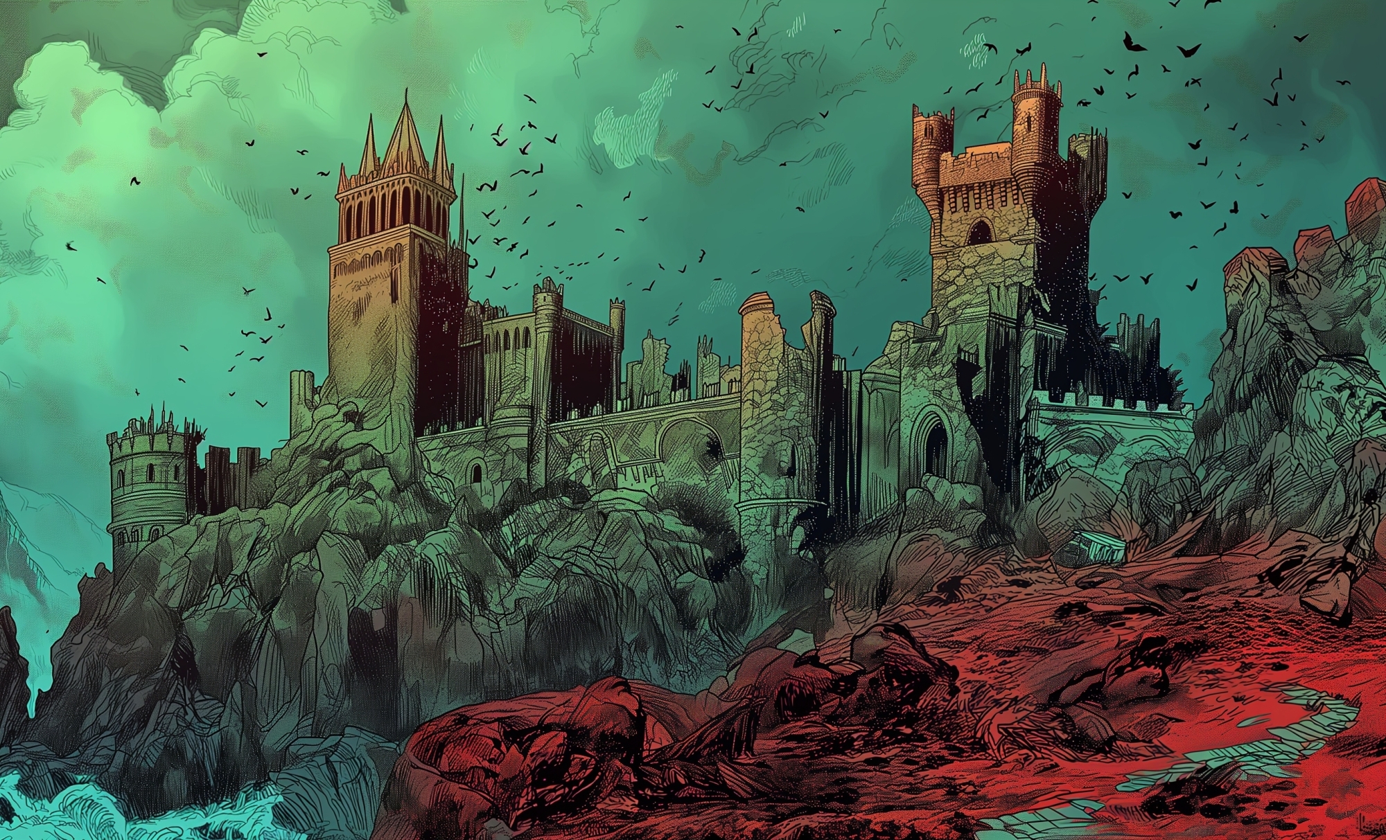 2000x1213 Resolution Ruined Fantasy City HD Digital Art 2000x1213 ...