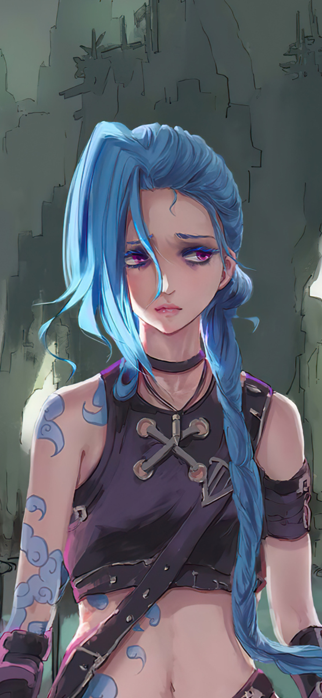 1080x2340 Sad Jinx Arcane League Of Legends 1080x2340 Resolution ...
