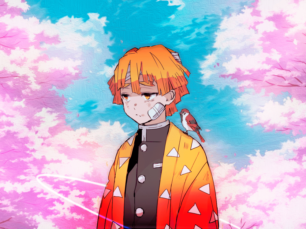 1000x751 Resolution Sad Zenitsu Agatsuma Painting 1000x751 Resolution ...
