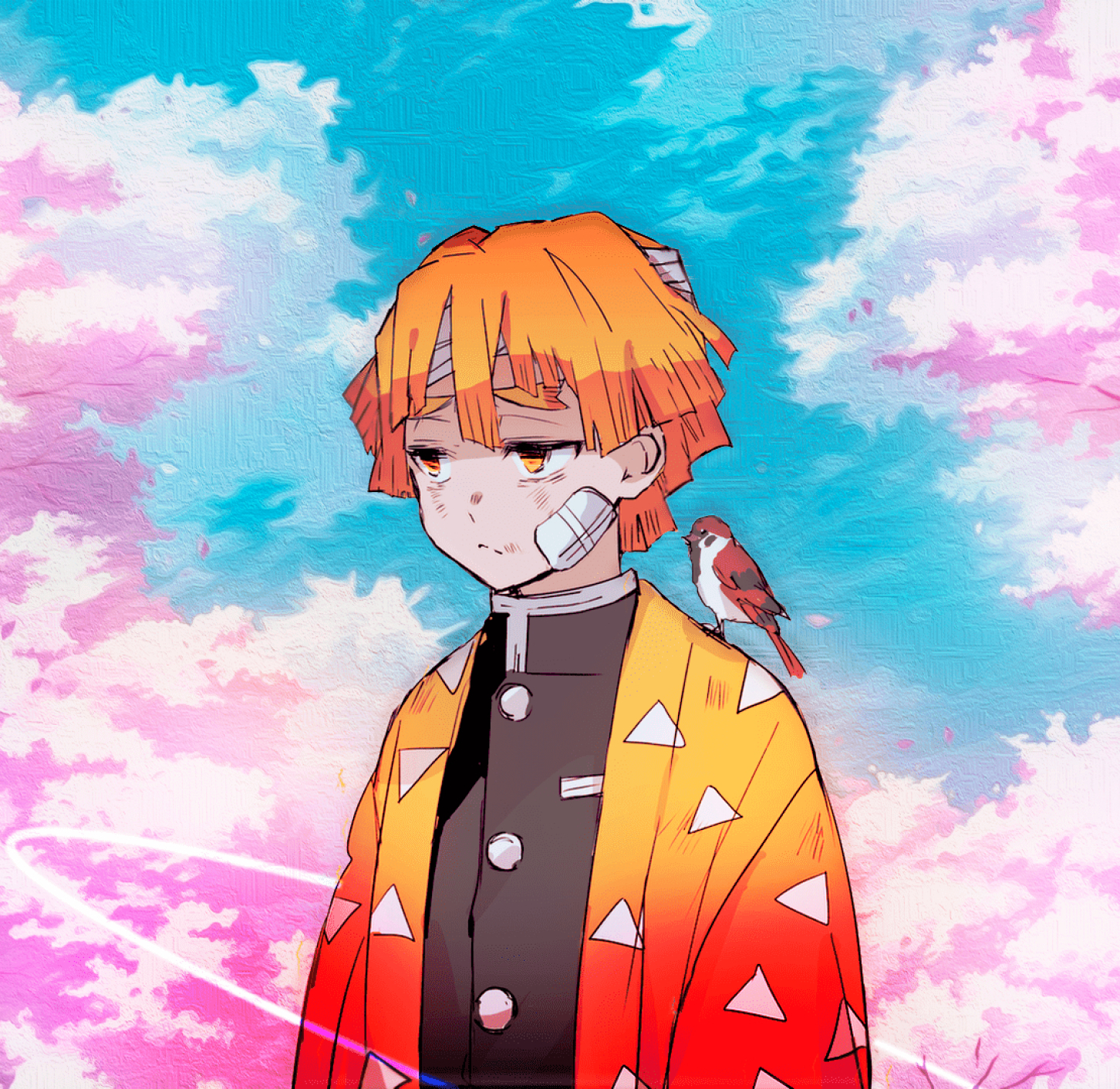 1452x1412 Resolution Sad Zenitsu Agatsuma Painting 1452x1412 Resolution ...