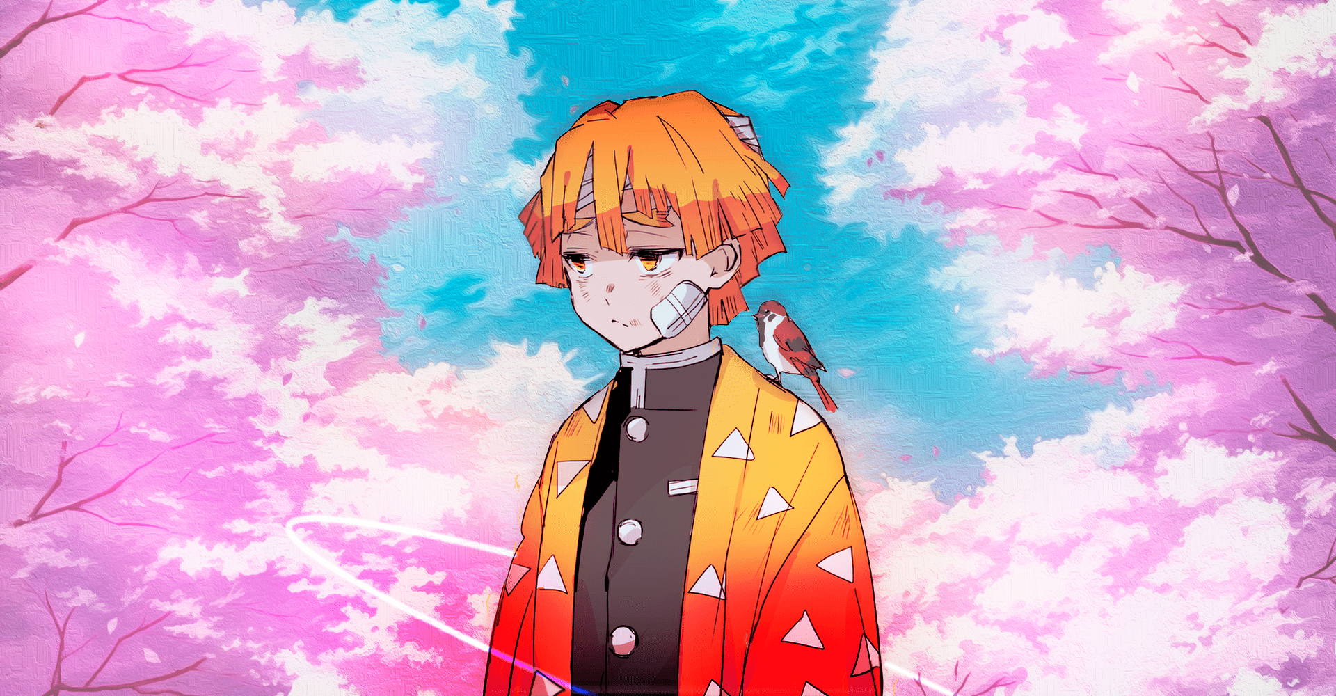 1920x1000 Resolution Sad Zenitsu Agatsuma Painting 1920x1000 Resolution ...