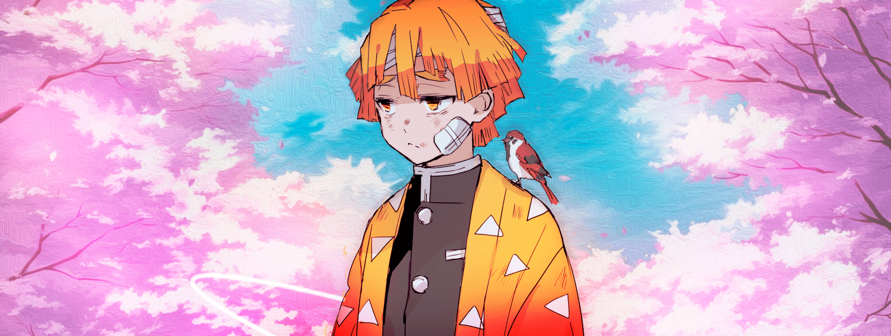 2860x1080 Resolution Sad Zenitsu Agatsuma Painting 2860x1080 Resolution ...