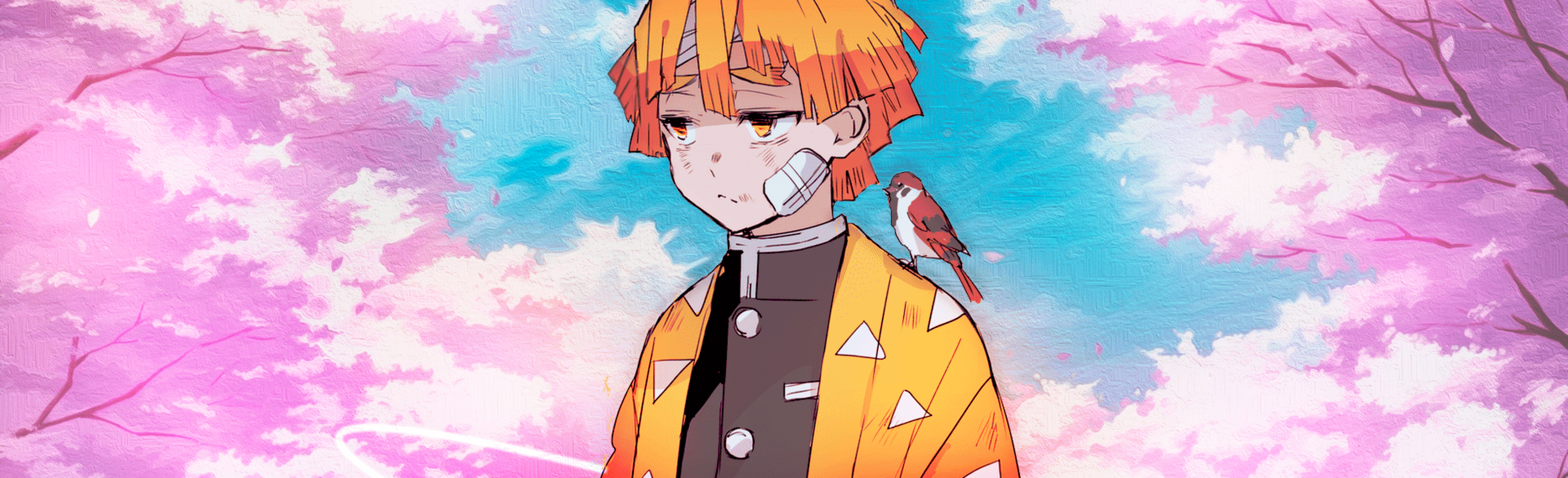 3540x1080 Resolution Sad Zenitsu Agatsuma Painting 3540x1080 Resolution ...