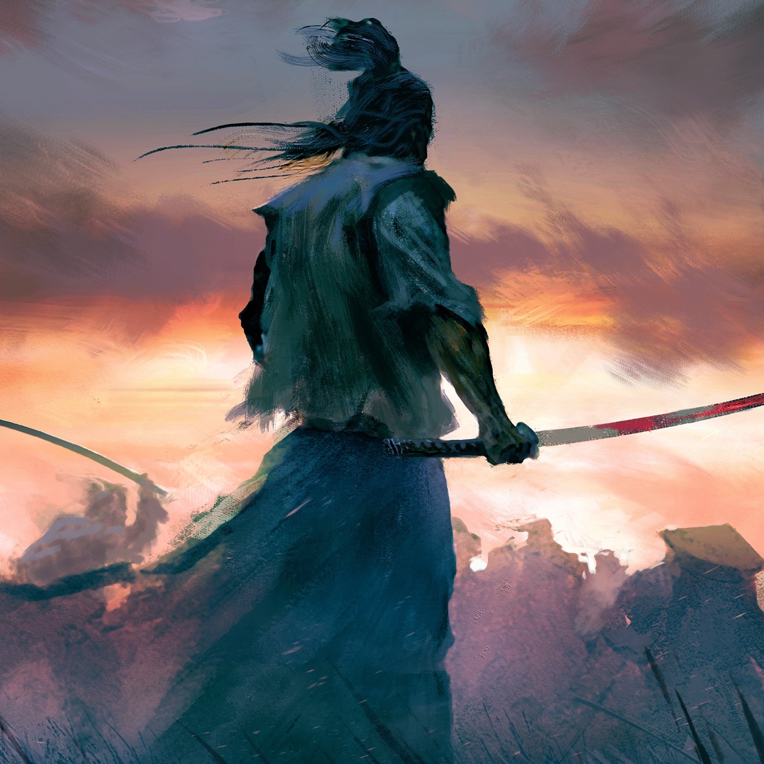 2480x2480 Resolution Samurai Warrior 4K Cool Digital Art 2480x2480 ...