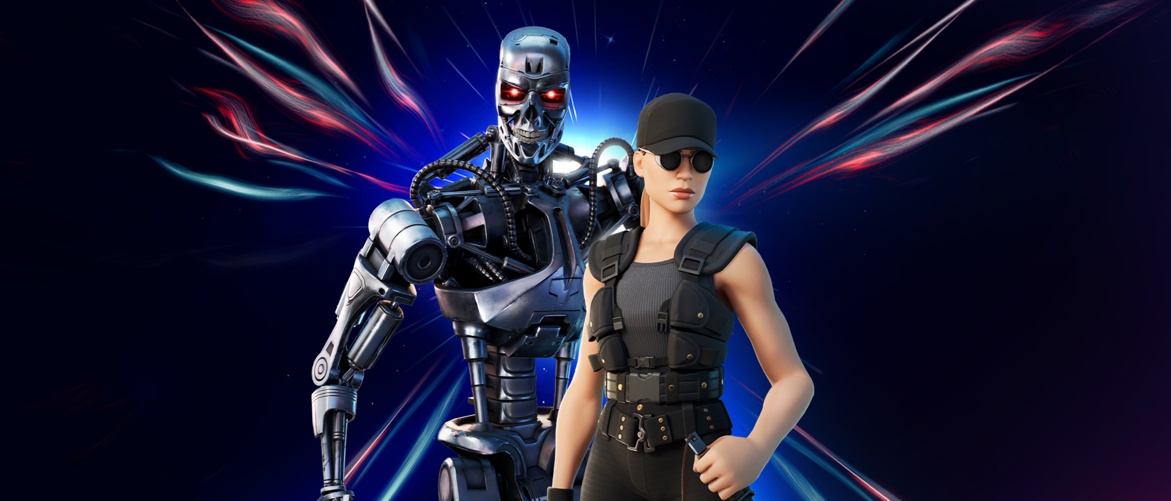 3840x1644 Resolution Sarah Connor and Terminator 800 Fortnite 3840x1644 ...