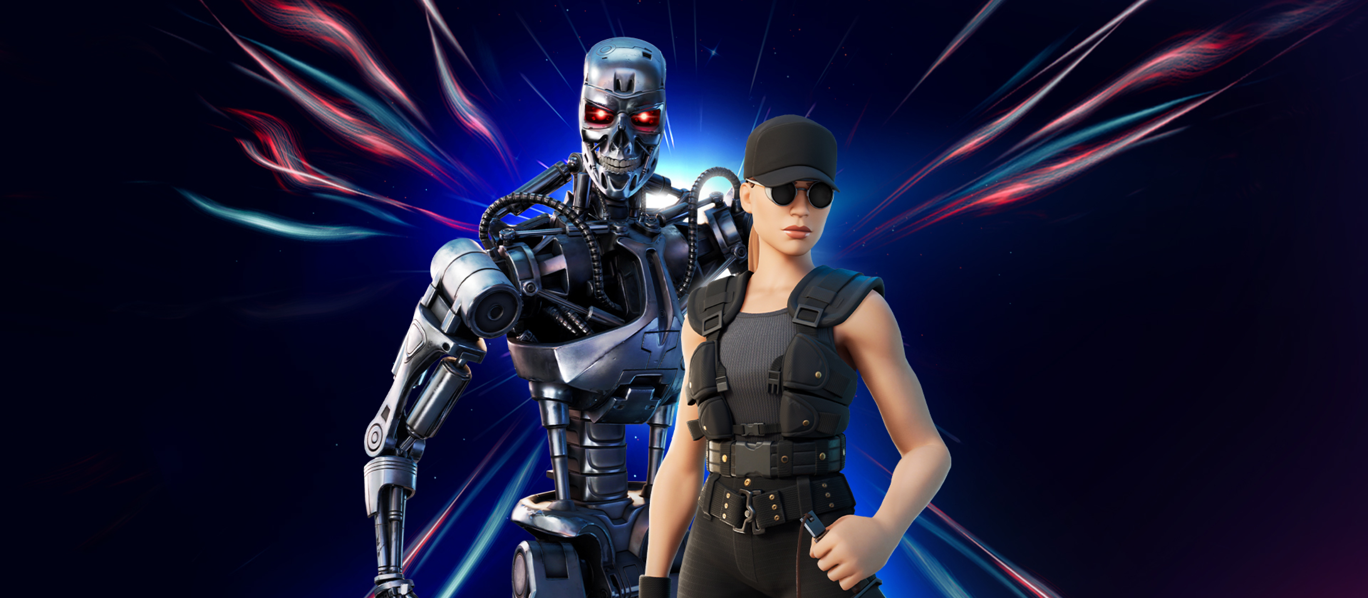 5600x2450 Resolution Sarah Connor and Terminator 800 Fortnite 5600x2450 ...