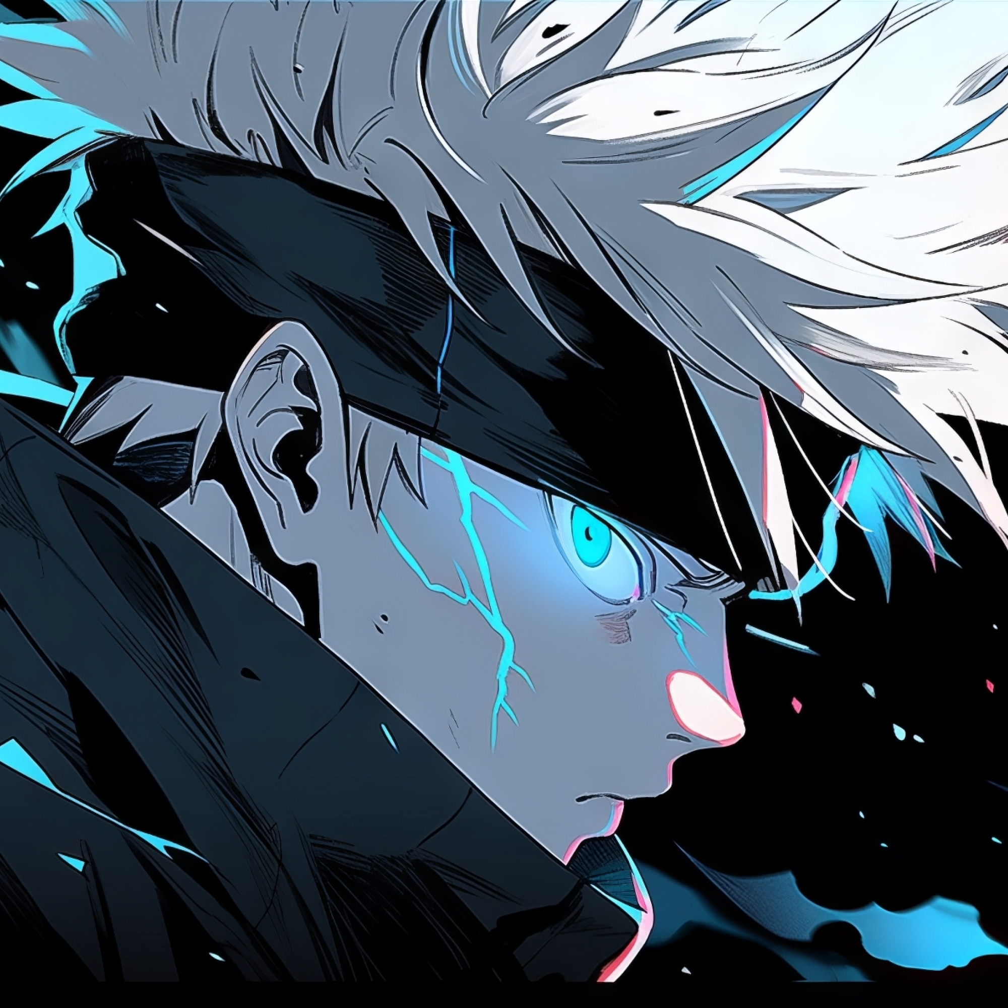 2000x2000 Resolution Satoru Gojo Acid Blue Eyes Jujutsu Kaisen ...