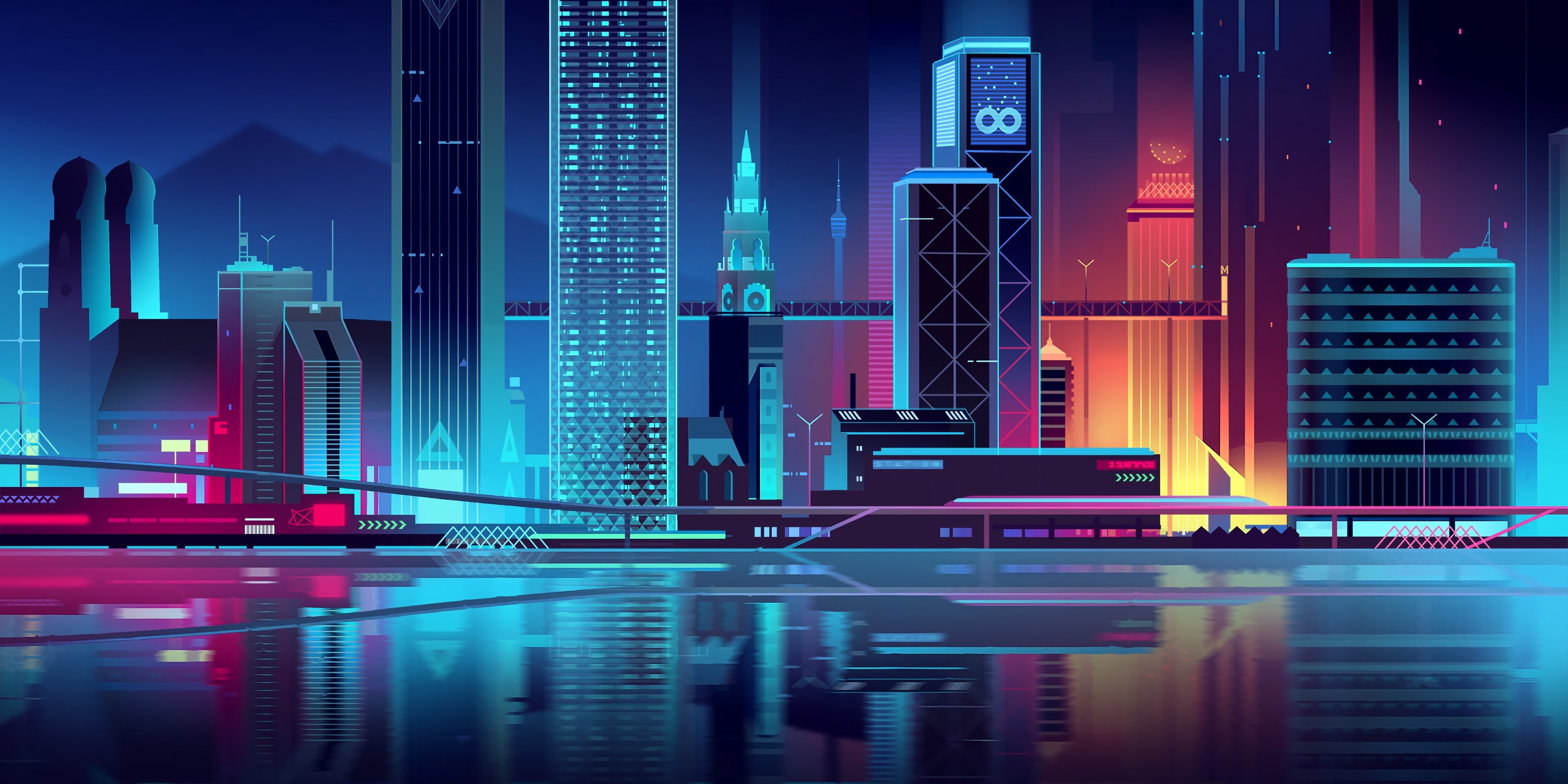 3840x1920 Sci Fi City 4k Illustration 2022 3840x1920 Resolution ...