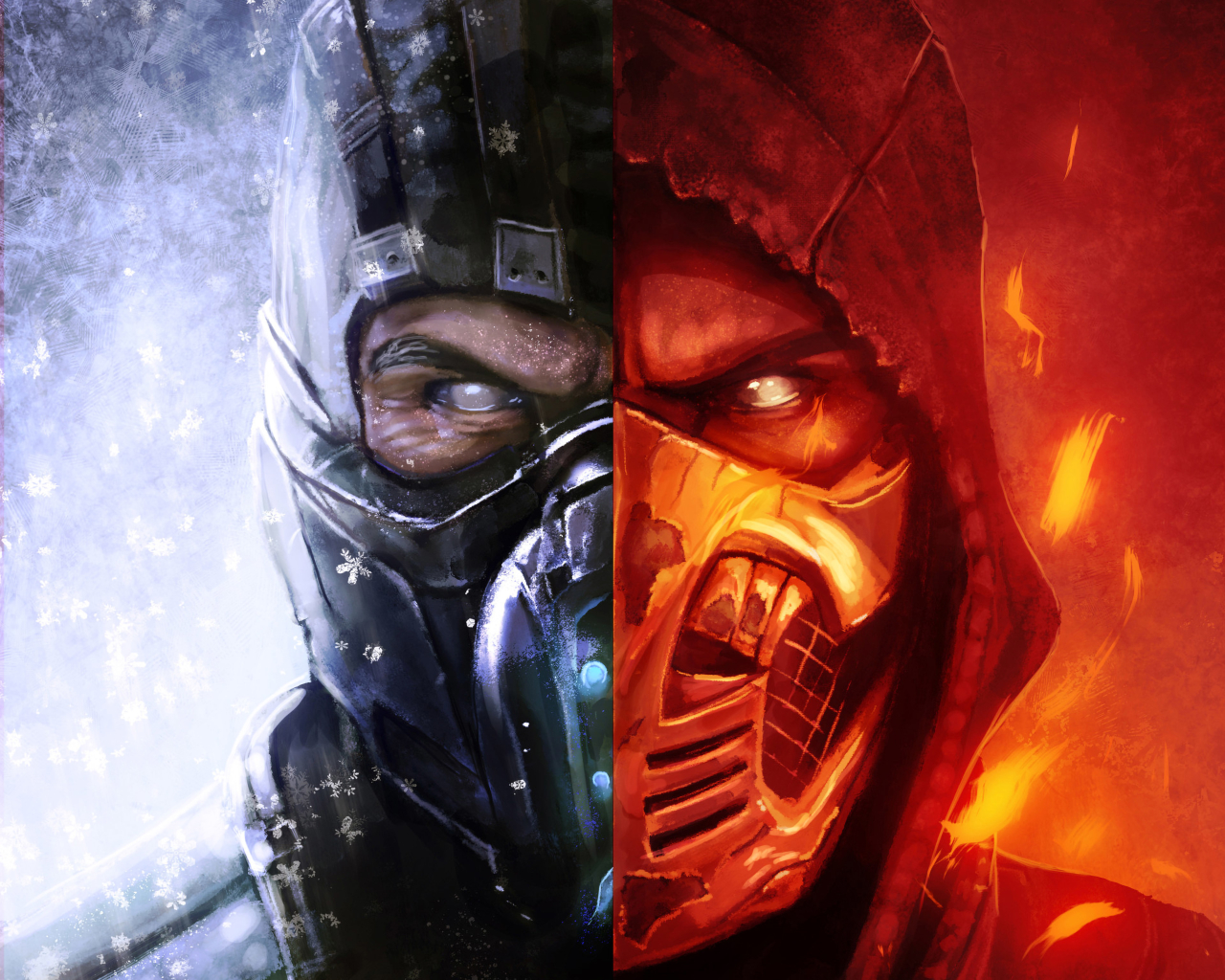 1280x1024 Scorpion Mortal Kombat Ice and Fire Art 1280x1024 Resolution ...