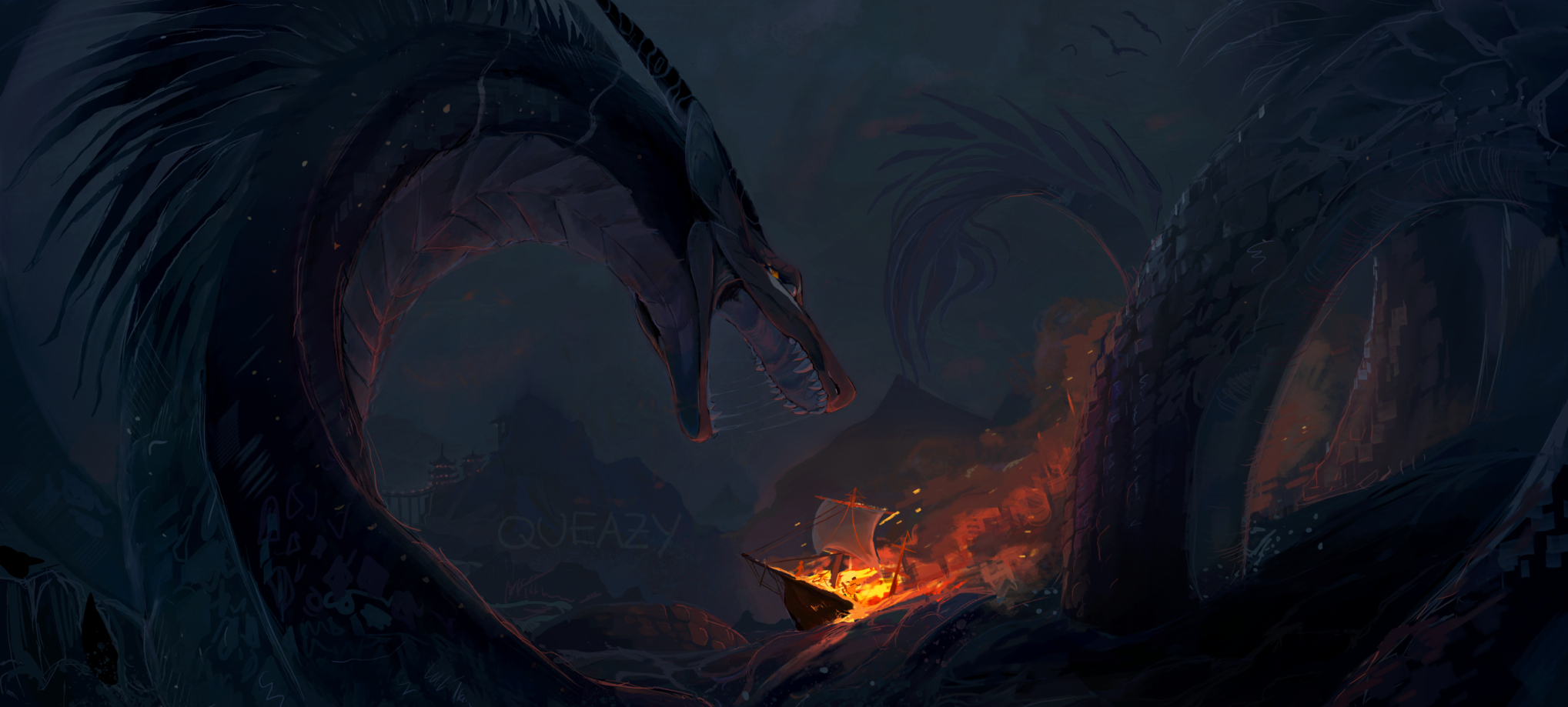 2037x919 Resolution Sea Monster Deviantart 2037x919 Resolution ...
