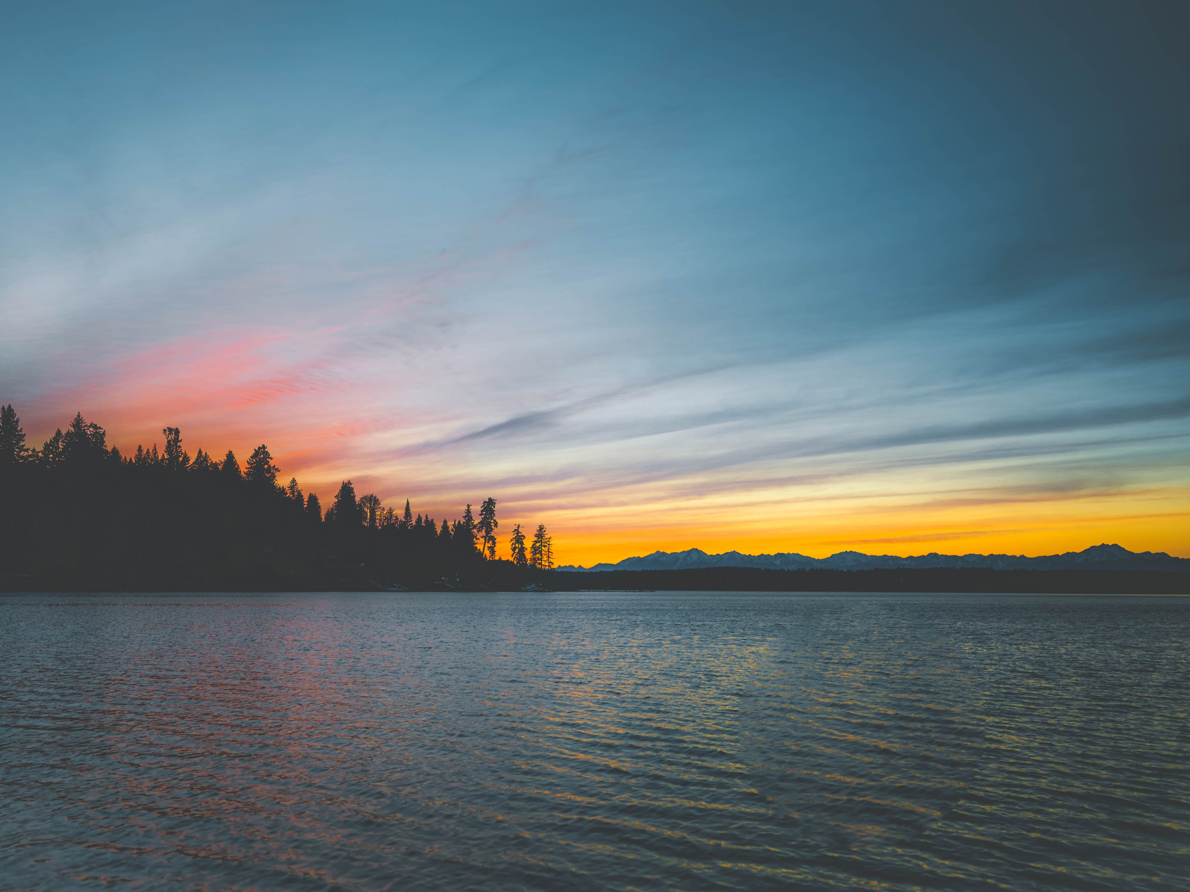 4000x3000 Resolution sea, sunset, trees 4000x3000 Resolution Wallpaper ...