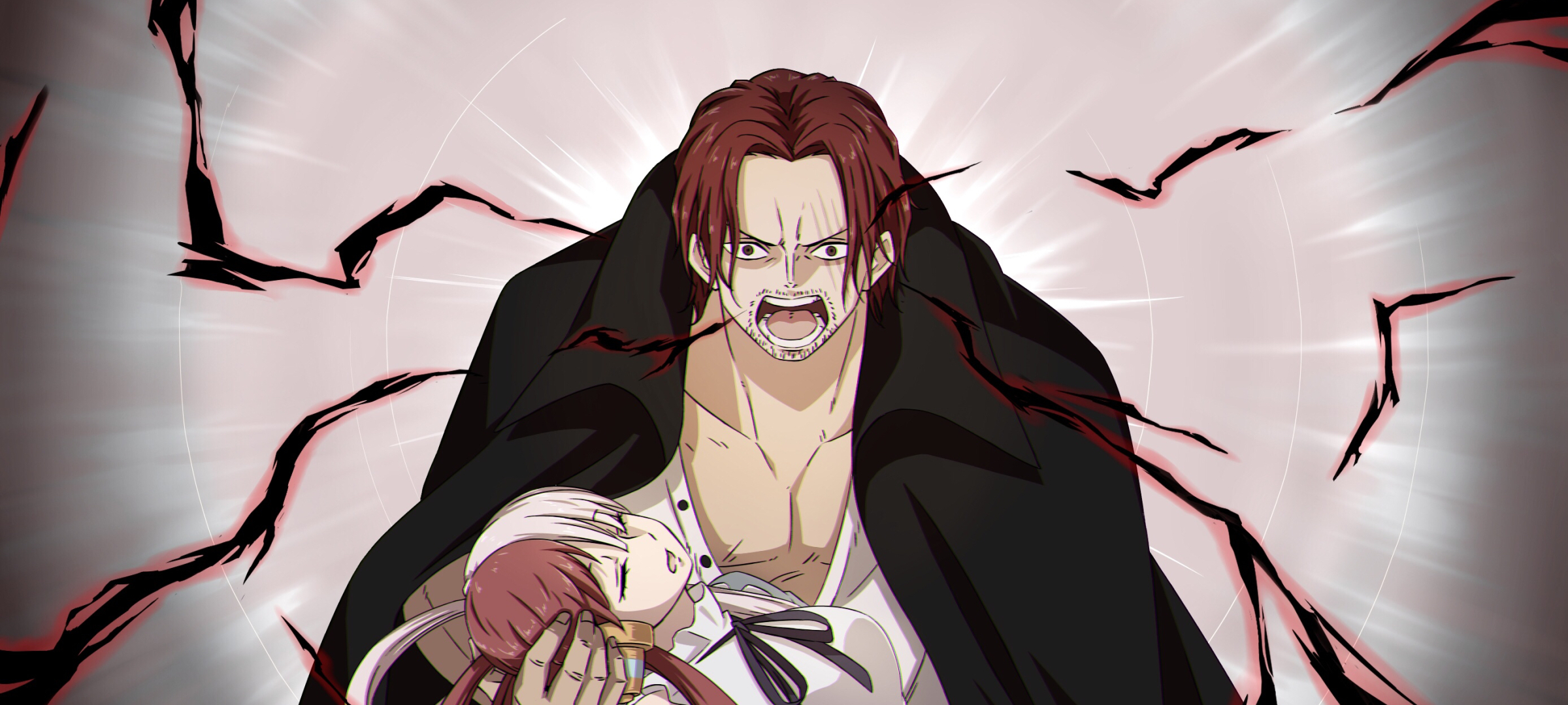 2400x1080 Resolution Shanks x Uta HD One Piece Film Red 2400x1080 ...