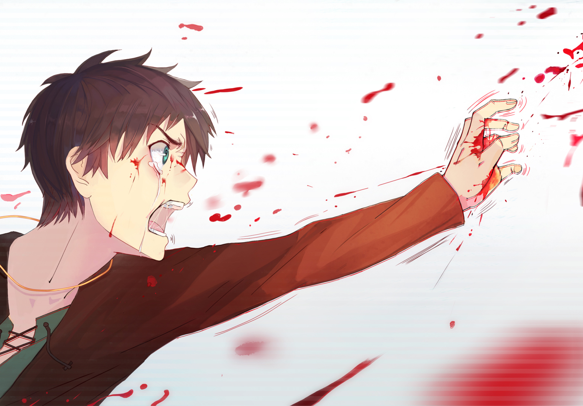 1920x1339 Resolution shingeki no kyojin, eren jaeger, blood 1920x1339 ...