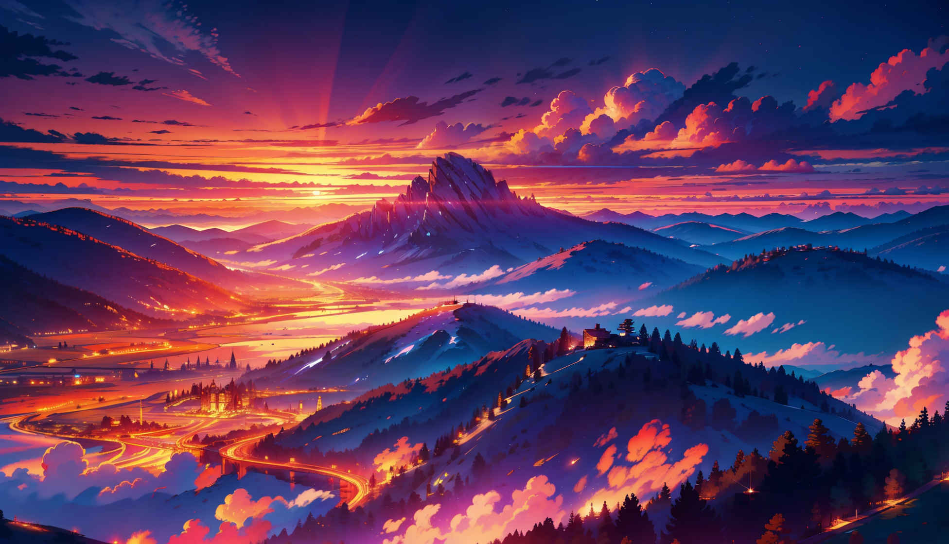 Shining Landscape AI Art Wallpaper HD Nature 4K Wallpapers Images