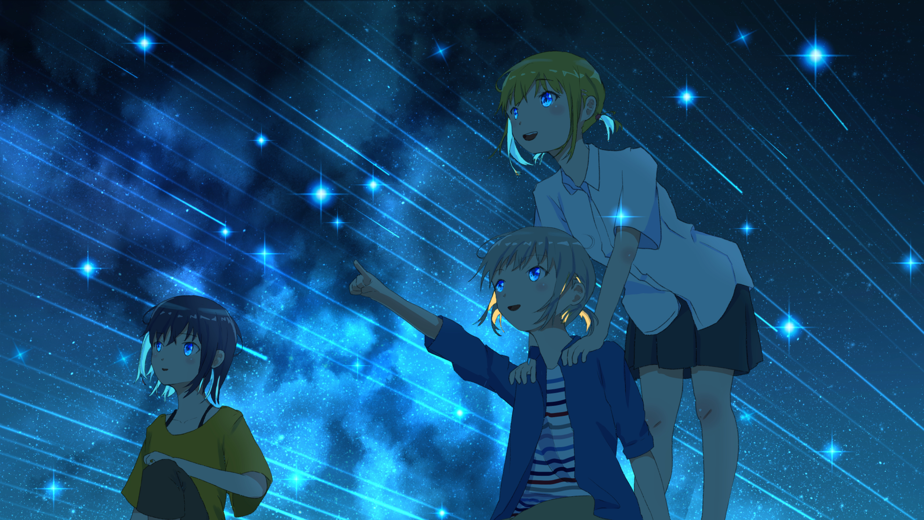 3215x1809 Resolution Shooting Star and Anime Girls 3215x1809 Resolution ...